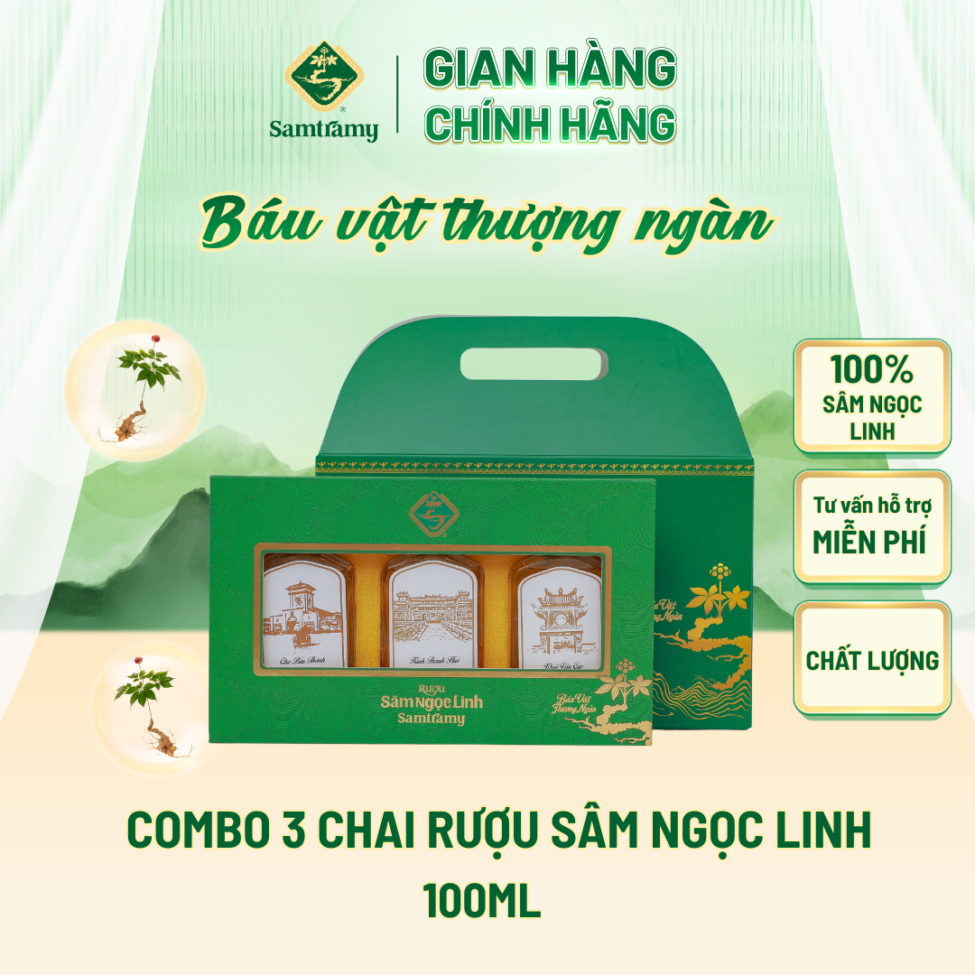 Combo 3 Chai Rượu Sâm Ngọc Linh - Sâm Trà My