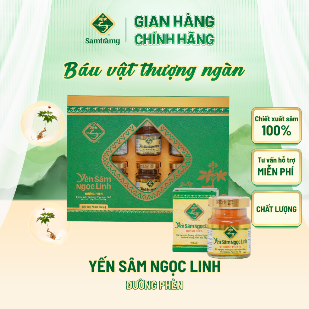 Set 6 Hũ Yến Sâm Ngọc Linh Đường Phèn - Sâm Trà My